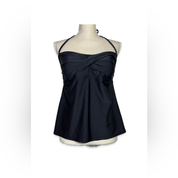 Catalina | Swim | Catalina Halter Tankini Top Size L Black With Twisted ...